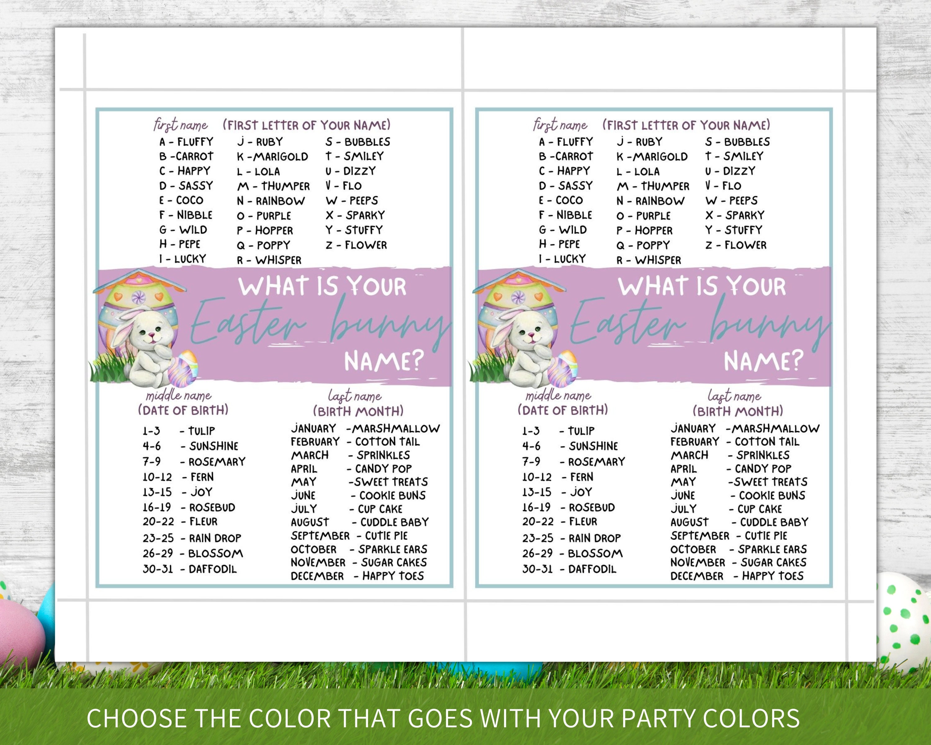 What's Your Bunny Name, Easter Bunny Name Game for Kids and Adults ...