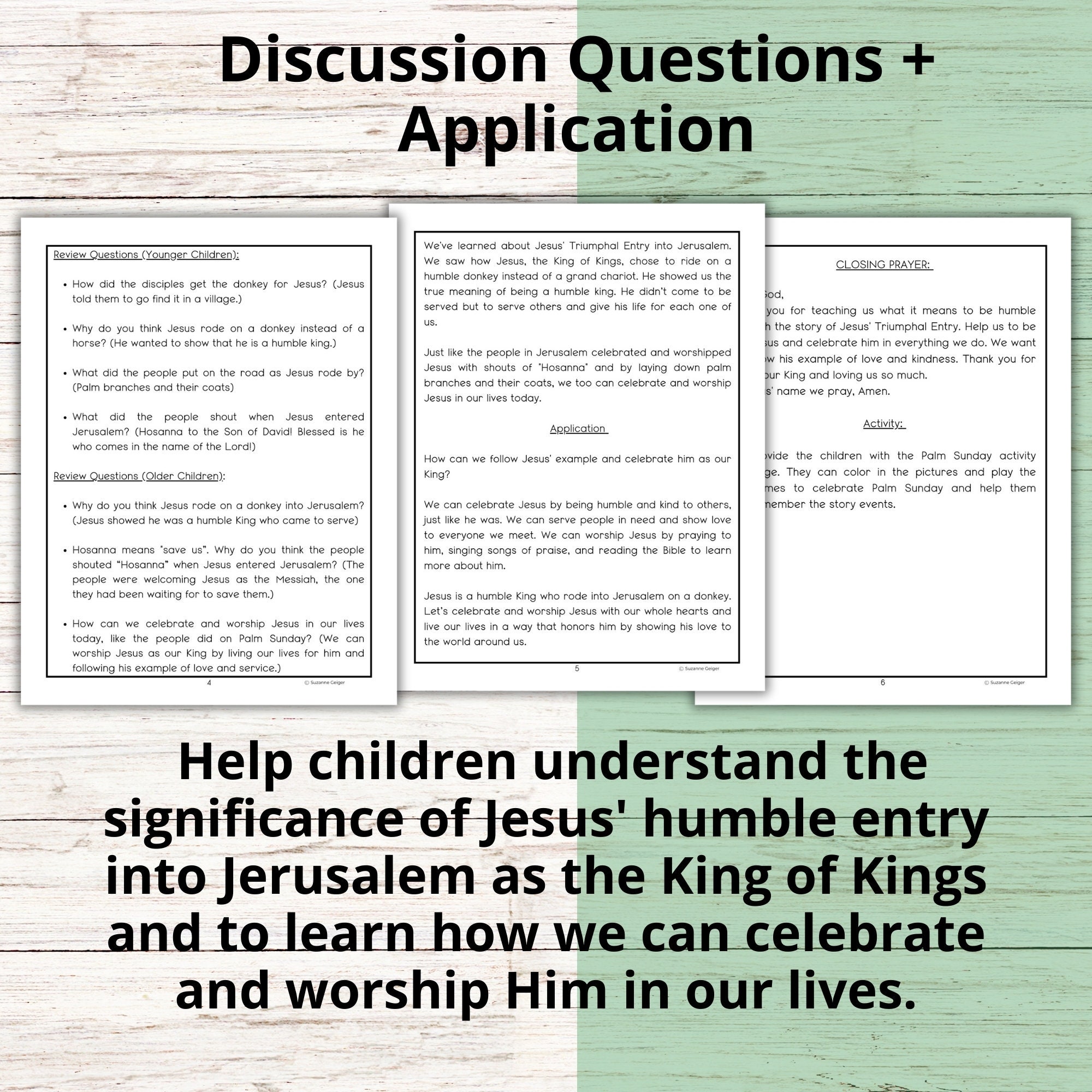 Palm Sunday Bible Lesson and Activity, Triumphal Entry Printable Bible ...
