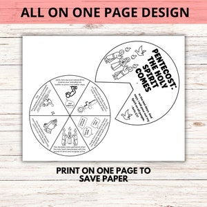 Pentecost Holy Spirit Comes Bible Wheel Craft Sunday School Lesson for ...