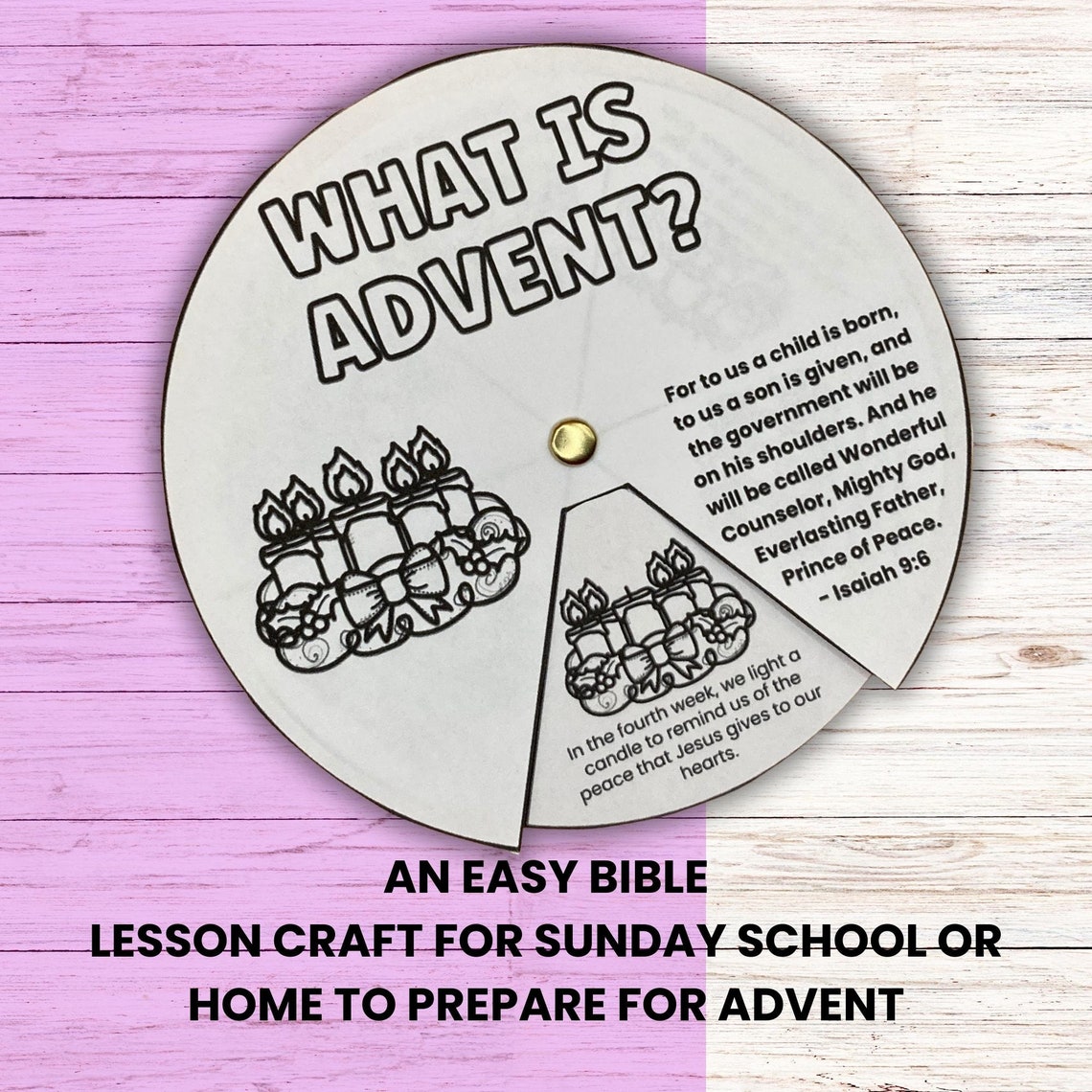 Advent Coloring Craft Wheel Printable for Kids, Sunday School Craft ...