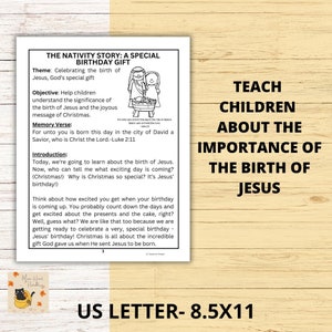 Nativity Story Bible Lesson and Coloring Christmas Craft Activity ...