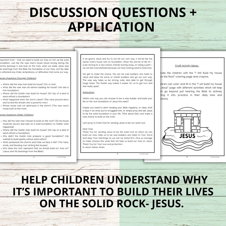 Parable of the Wise and Foolish Builders Sunday School Lesson for Kids ...