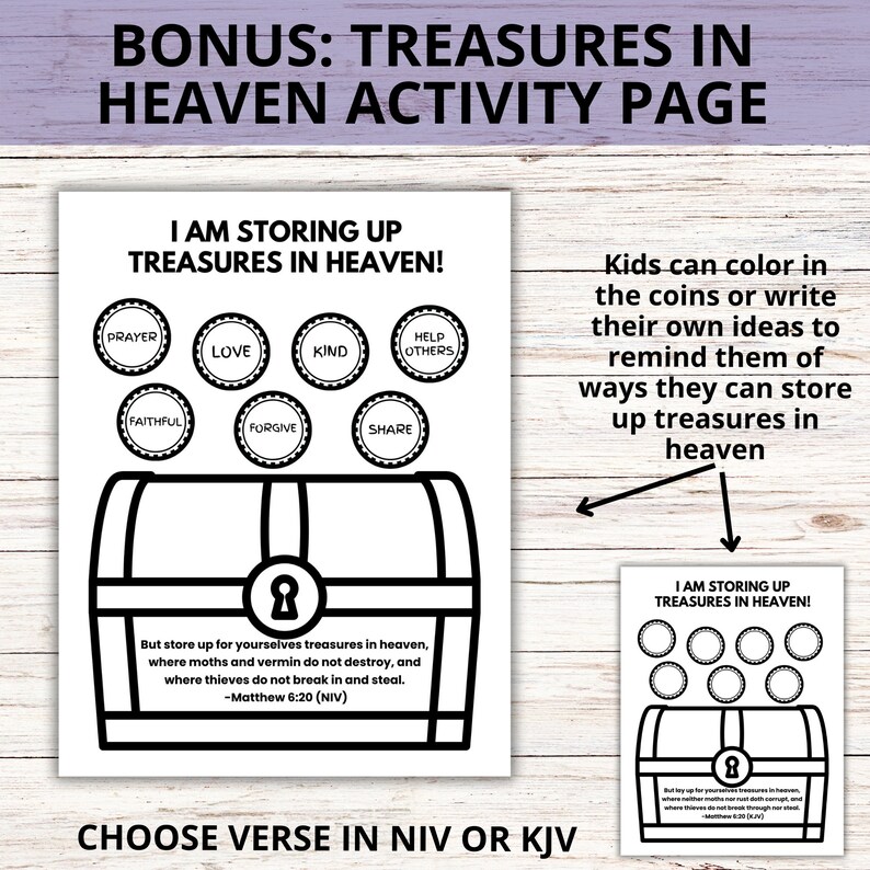 Store up Treasures in Heaven Sunday School Bible Lesson for Kids, St ...