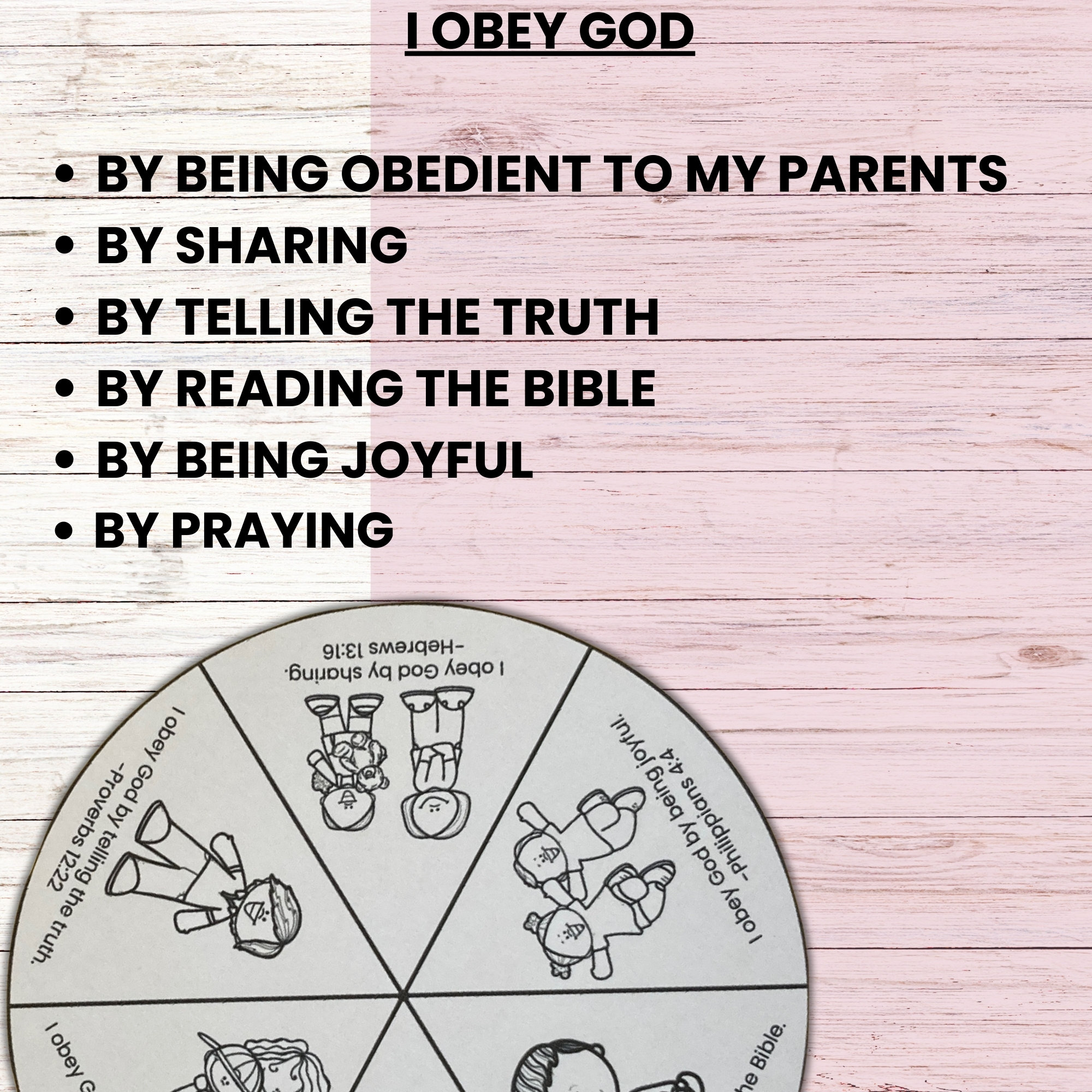 I Obey God Bible Wheel Craft Lesson, Obey God Bible Lesson Craft for ...