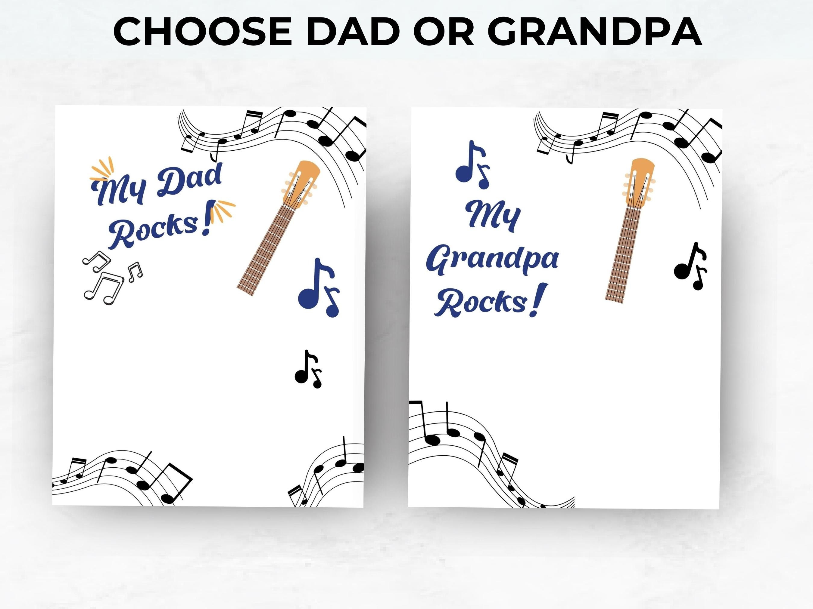 Fathers Day My Dad Rocks Handprint Art Printable, DIY Keepsake Toddler ...