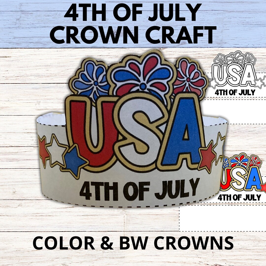 4th of July Crown Craft Activity Printable, Celebrate Independence Day ...