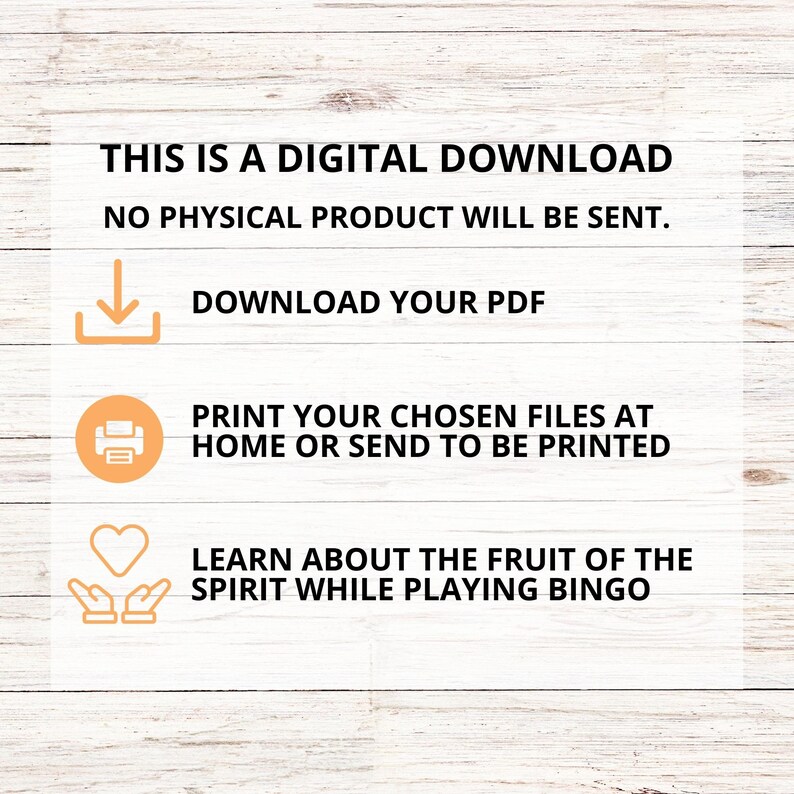Fruit of the Spirit Bible Bingo Printable Game for Preschool Sunday ...