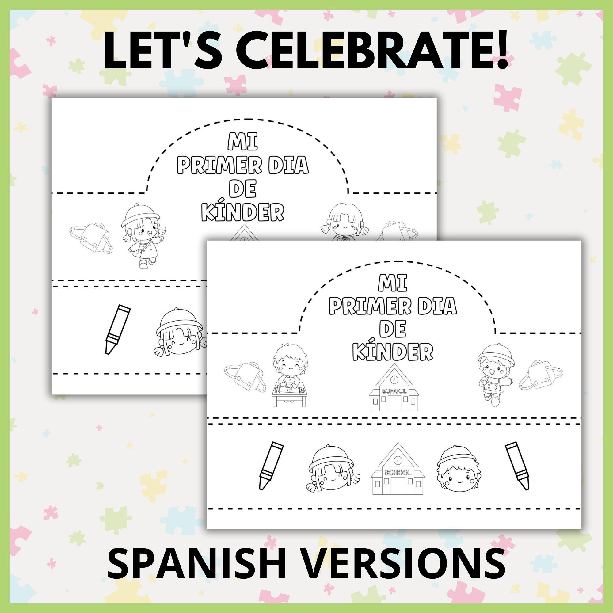 First Day of Kindergarten Crown Craft Activity Printable, English ...