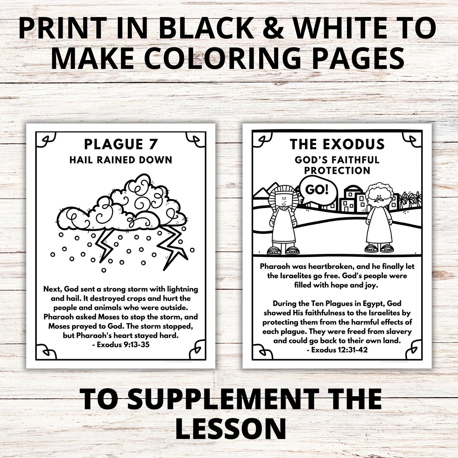 Ten Plagues of Egypt Bible Story Teaching Posters, Sunday School Lesson ...