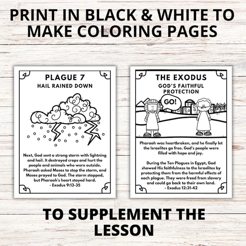 Ten Plagues of Egypt Bible Story Teaching Posters, Sunday School Lesson ...