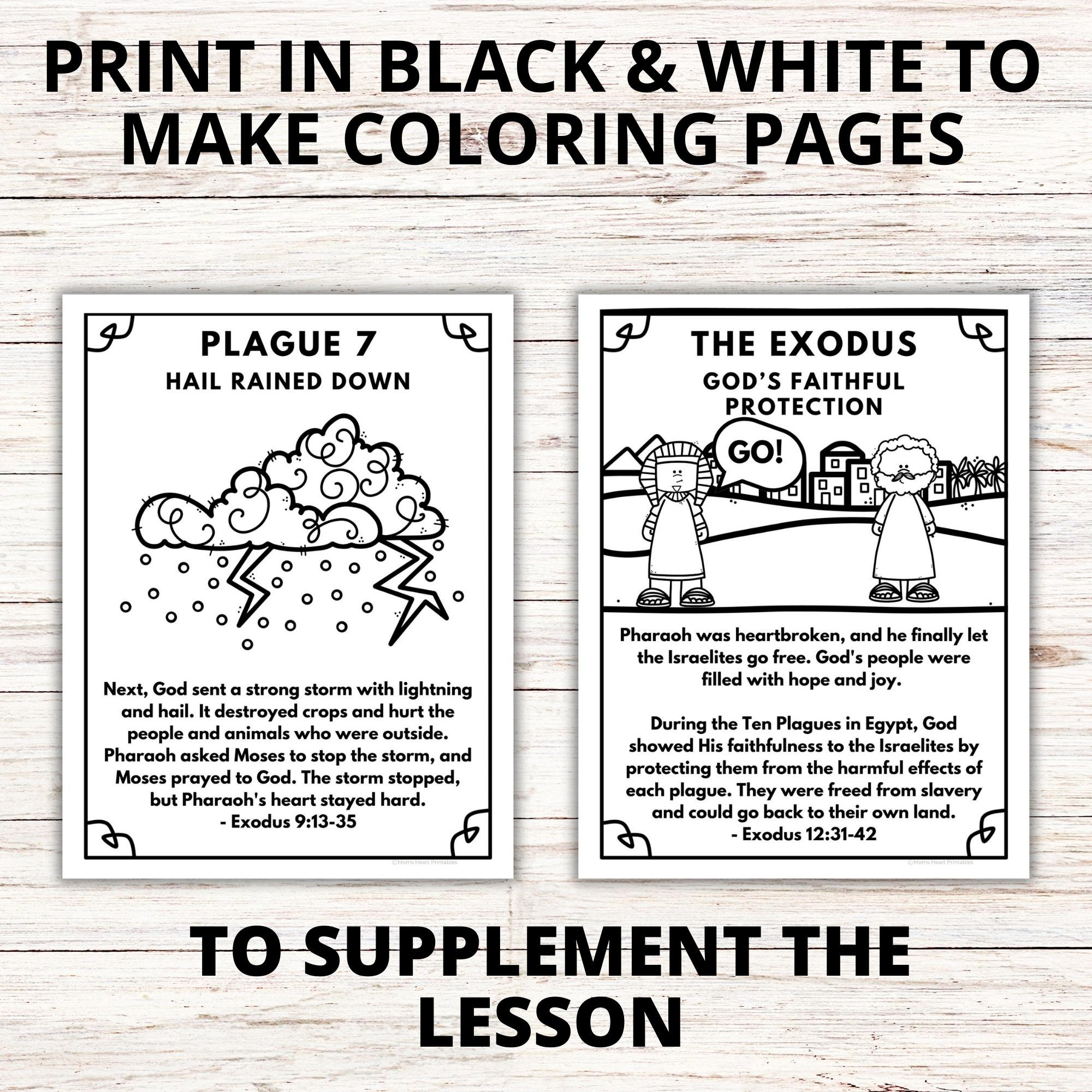 Ten Plagues of Egypt Bible Story Teaching Posters, Sunday School Lesson ...