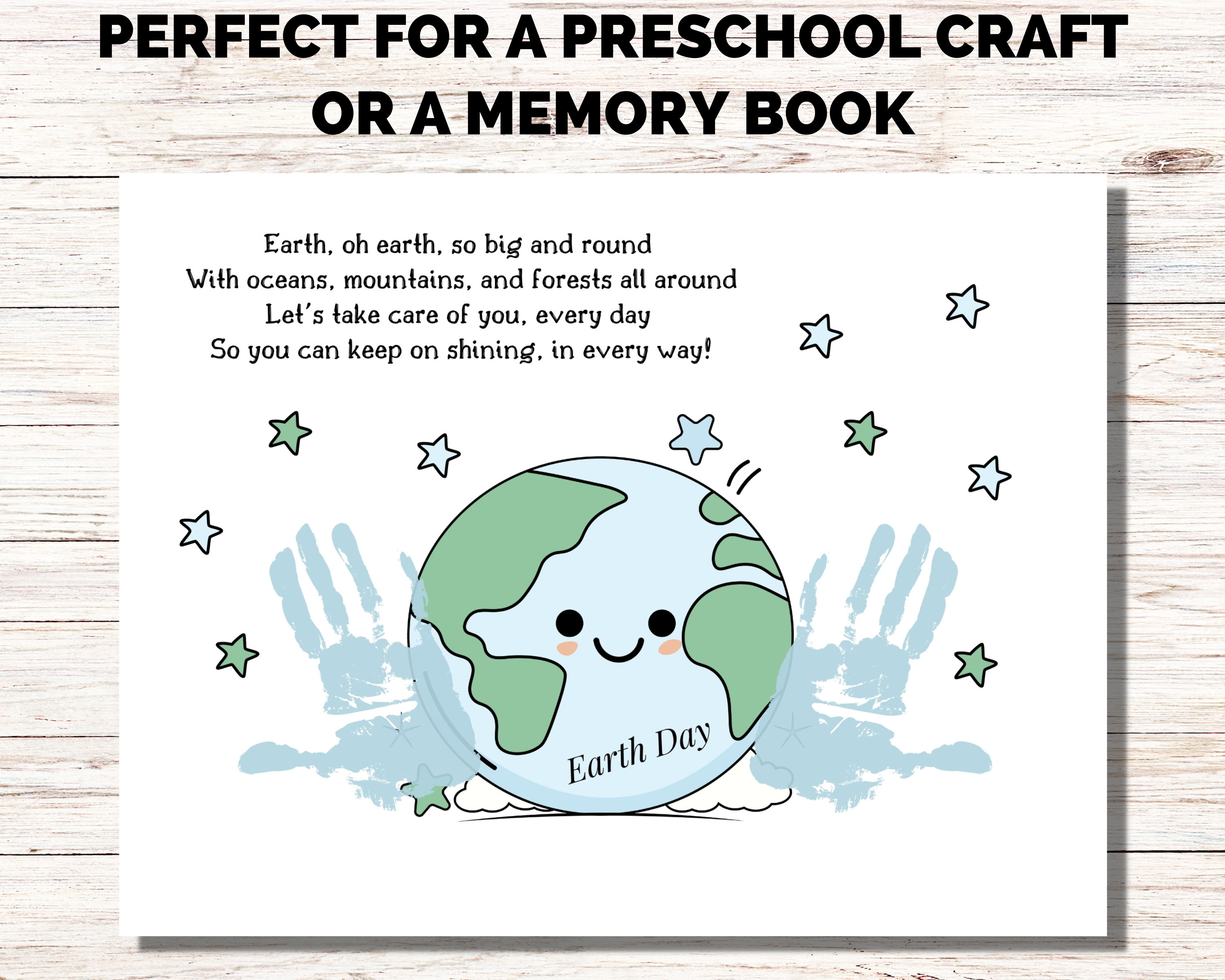 Earth Day Handprint Craft, Spring Happy Earth Day Handprint Art for ...