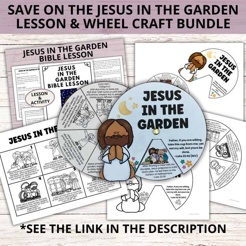 Jesus in the Garden Easter Holy Week Bible Coloring Wheel Craft for ...