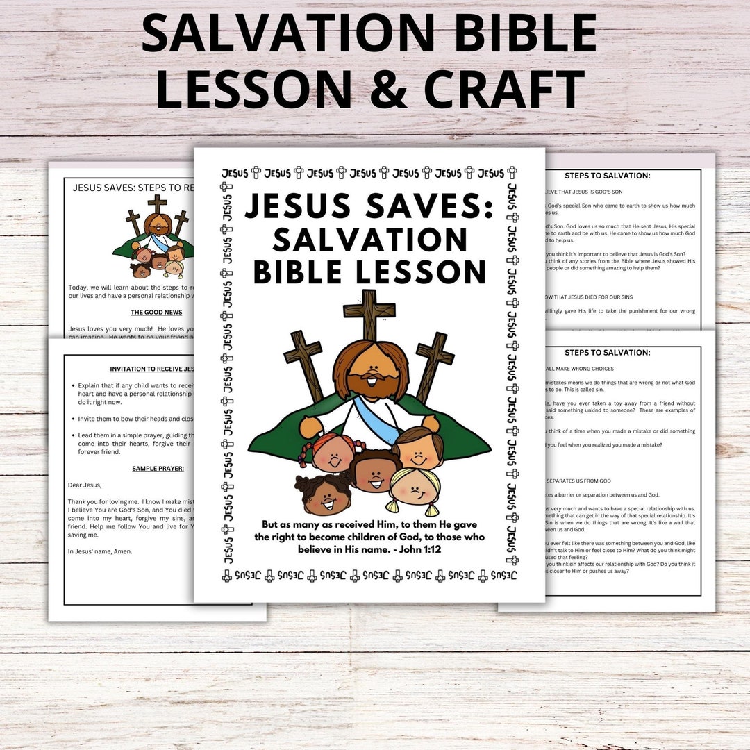 Jesus Saves Salvation Bible Lesson and Faith Prayer, Follow Jesus ...