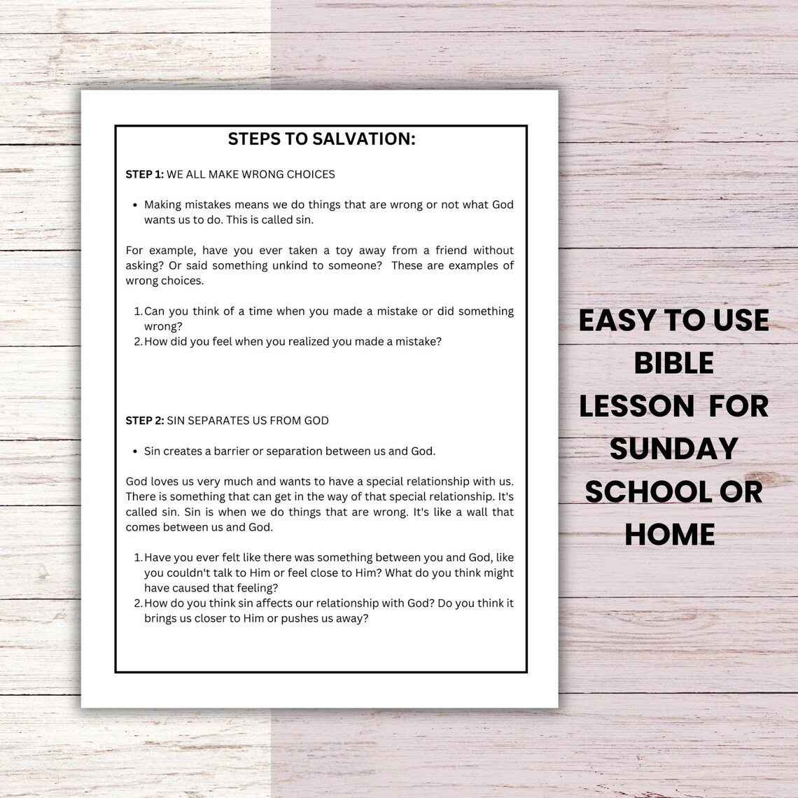 Jesus Saves Salvation Bible Lesson and Faith Prayer, Follow Jesus ...