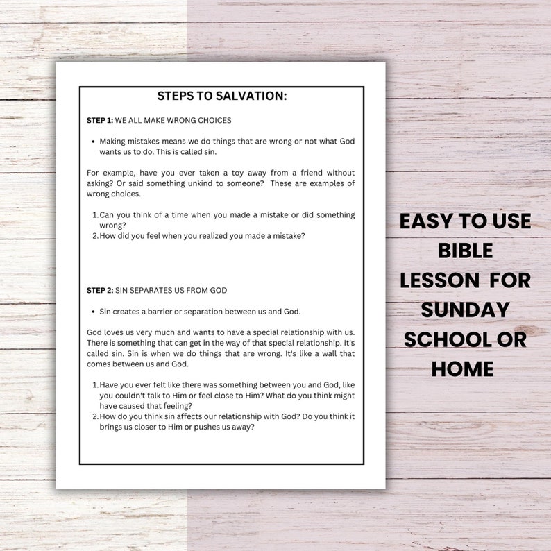 Jesus Saves Salvation Bible Lesson and Faith Prayer, Follow Jesus ...