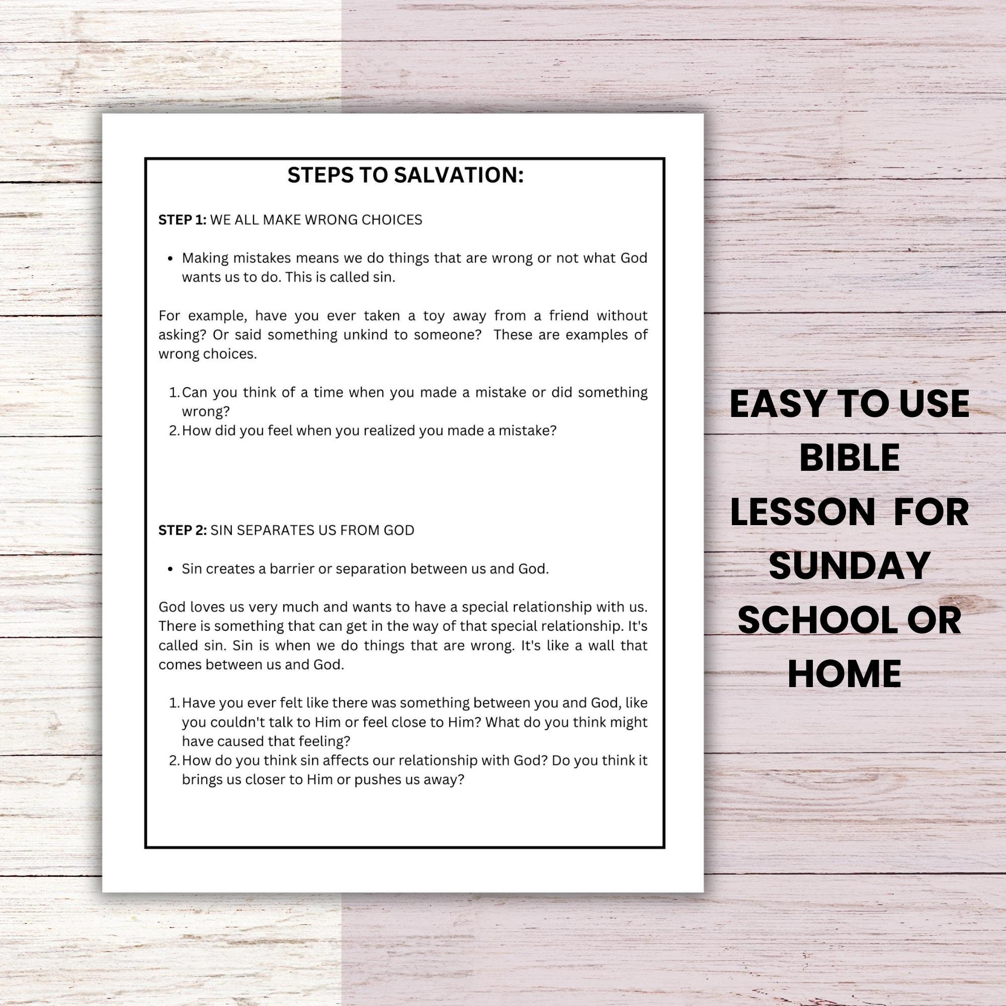 Jesus Saves Salvation Bible Lesson and Faith Prayer, Follow Jesus ...