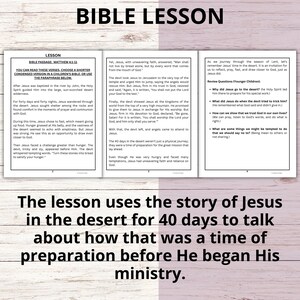 Lent Bible Lesson, Lent Preparation Lesson for Kids, Jesus 40 Days in ...