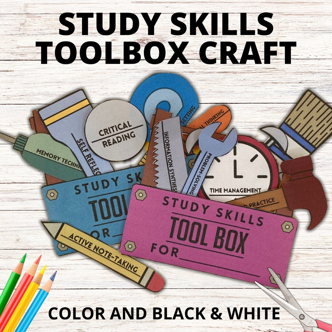 Study Skills Toolbox Craft, Teen Student Success Kit, Printable ...