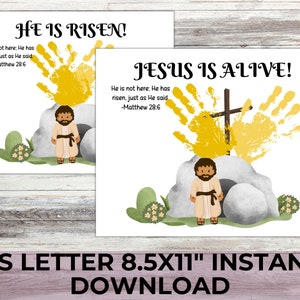 He is Risen Sunday Handprint Craft, Jesus is Alive Easter Sunday School ...