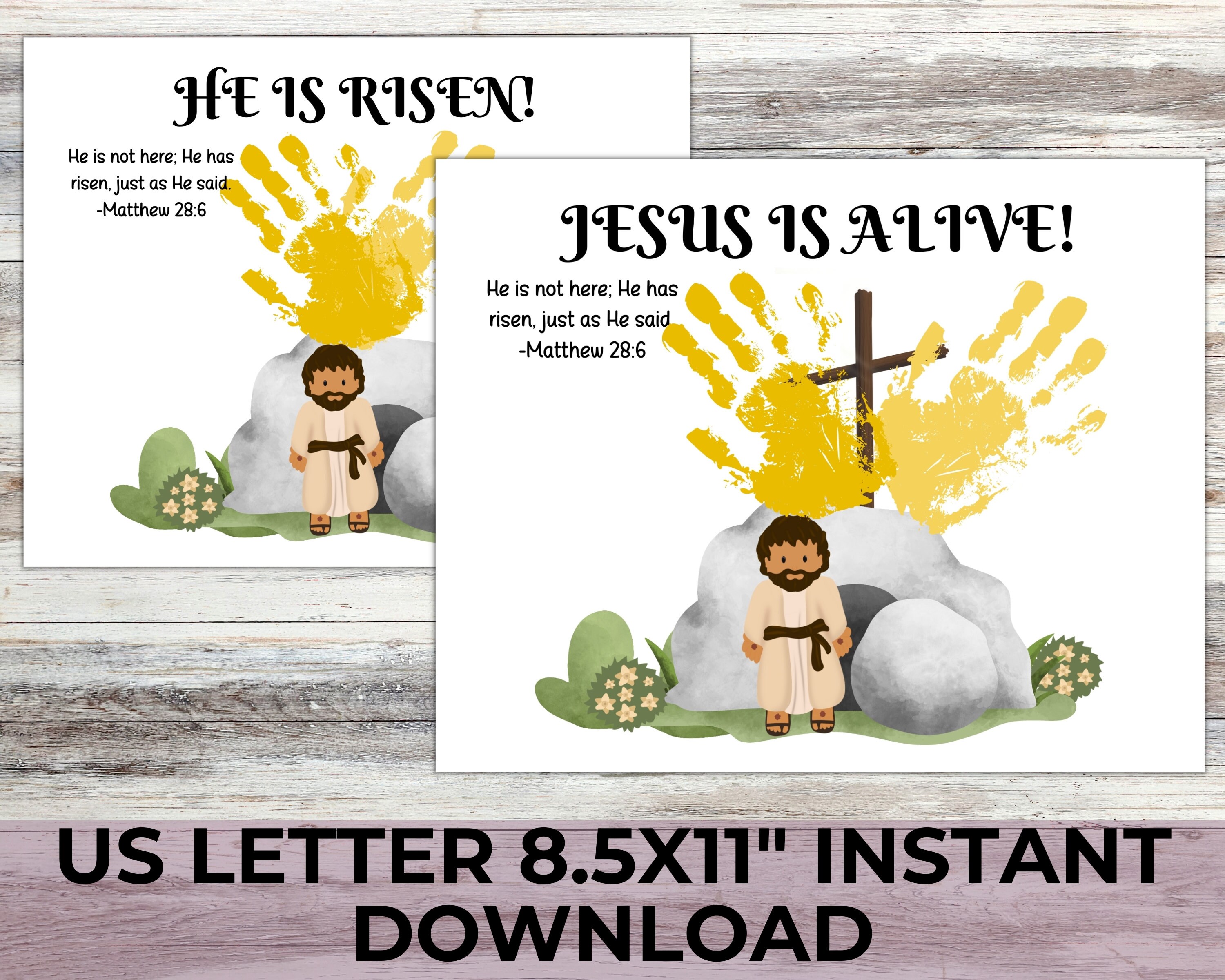He is Risen Sunday Handprint Craft, Jesus is Alive Easter Sunday School ...