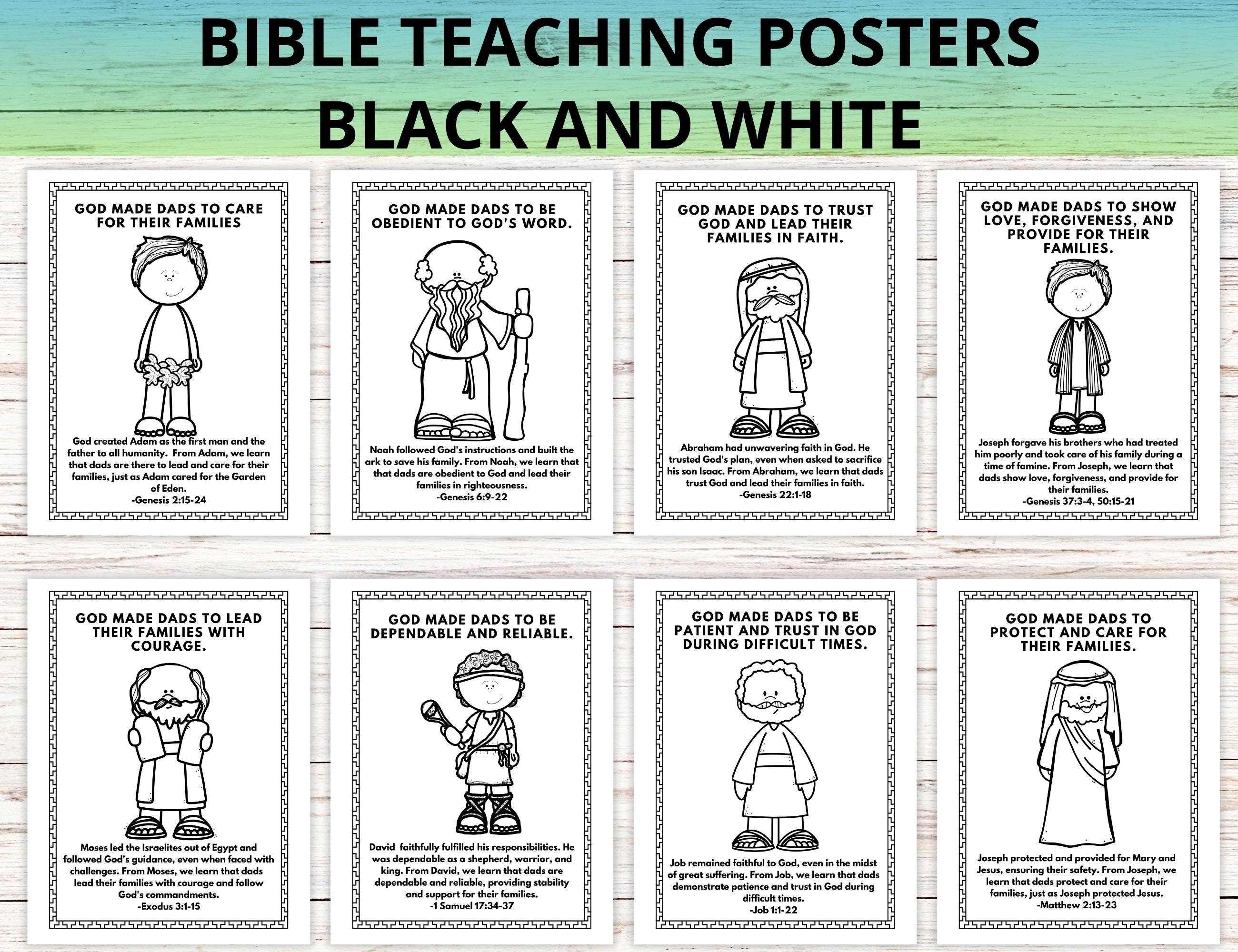 Fathers Day Bible Lesson Teaching Posters and Craft, Dads of the Bible ...