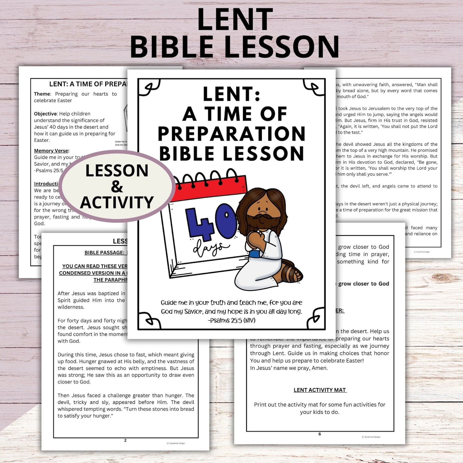 Lent Bible Lesson, Lent Preparation Lesson for Kids, Jesus 40 Days in ...