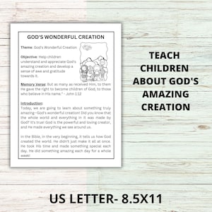 Days of Creation Sunday School Lesson and Craft for Kids, Printable ...