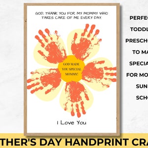Mom Handprint Craft Sunday School Mothers Day Handprint Art Activity ...