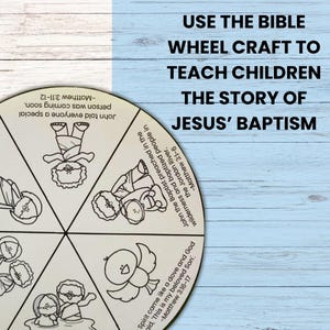 Jesus is Baptized Bible Wheel Craft, Matthew 3:1-17 Bible Coloring ...