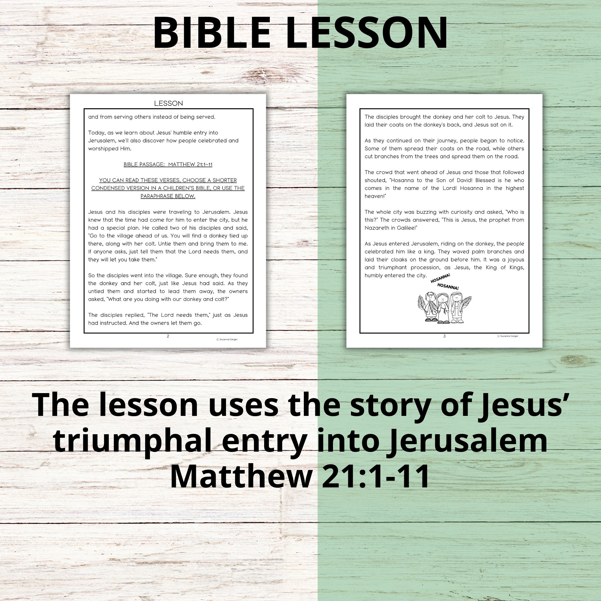 Palm Sunday Bible Lesson and Activity, Triumphal Entry Printable Bible ...