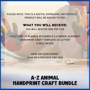 Animal Alphabet Handprint Crafts: A-Z Letter Learning Bundle for ...