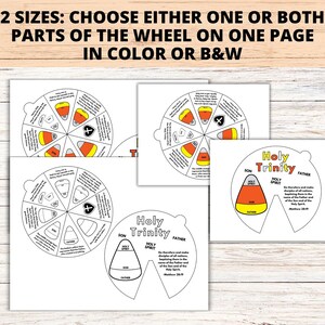 Holy Trinity Bible Coloring Wheel and Lesson for Kids, Candy Corn ...