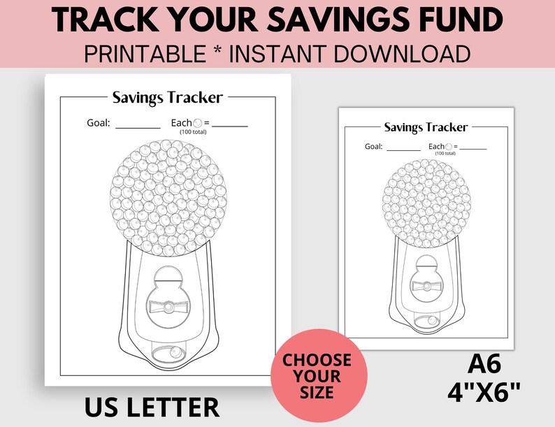 Savings Tracker Printable Challenge, A6 Printable Budget Binder Savings ...