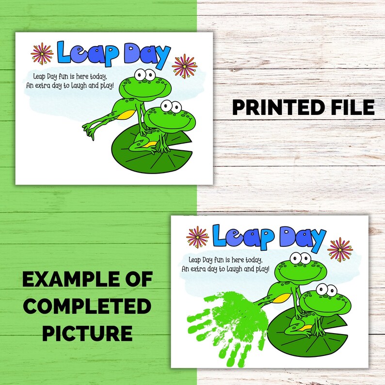 Leap Day Handprint Craft, Leap Year 2024 Handprint Art, Toddler and ...