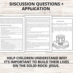 Parable of the Wise and Foolish Builders Sunday School Bible Lesson and ...