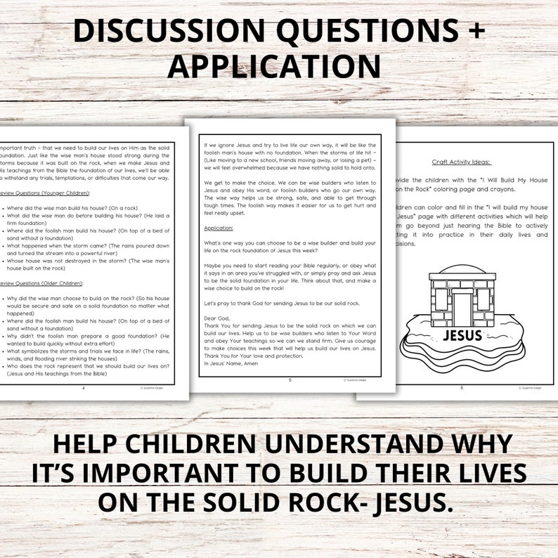 Parable of the Wise and Foolish Builders Sunday School Bible Lesson and ...