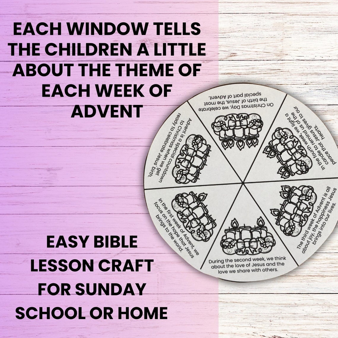 Advent Wreath Bible Lesson and Advent Coloring Bible Wheel Christmas ...