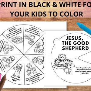 The Good Shepherd Bible Wheel Craft, John 10:1-16 Bible Lesson, Sunday ...