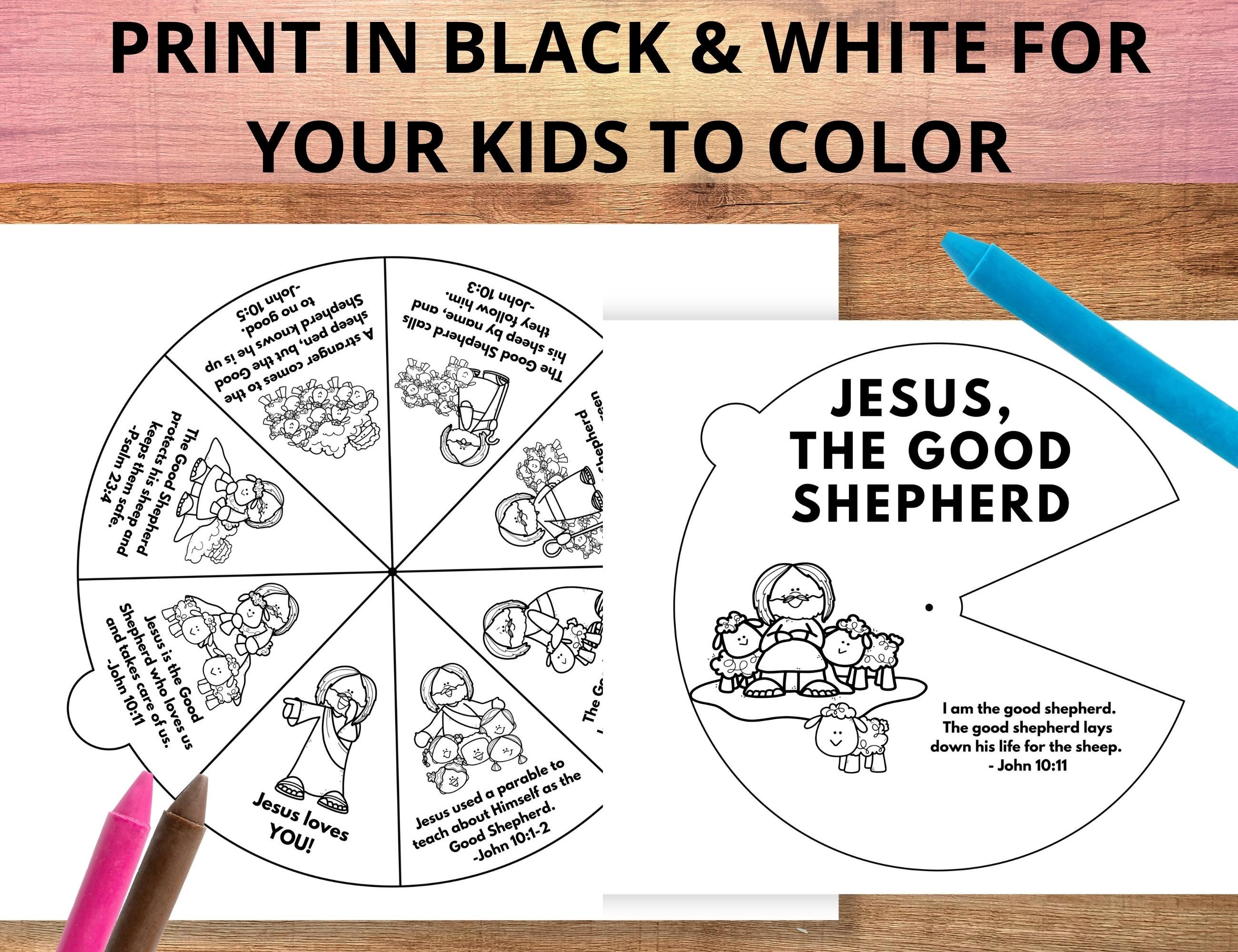 The Good Shepherd Bible Wheel Craft, John 10:1-16 Bible Lesson, Sunday ...