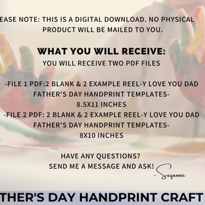 Fathers Day Handprint Art Printable, DIY Keepsake Gift for Dad Activity ...