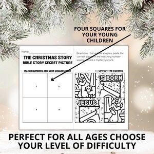 Birth of Jesus Bible Coloring Craft Secret Picture Activity, Christmas ...