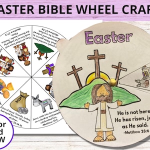 Easter Sunday School Craft, Easter Bible Story Coloring Wheel, Holy ...