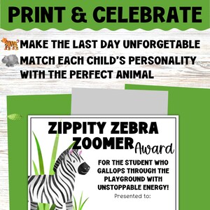 End of the Year Animal Awards Printable, Preschool Class Animal ...