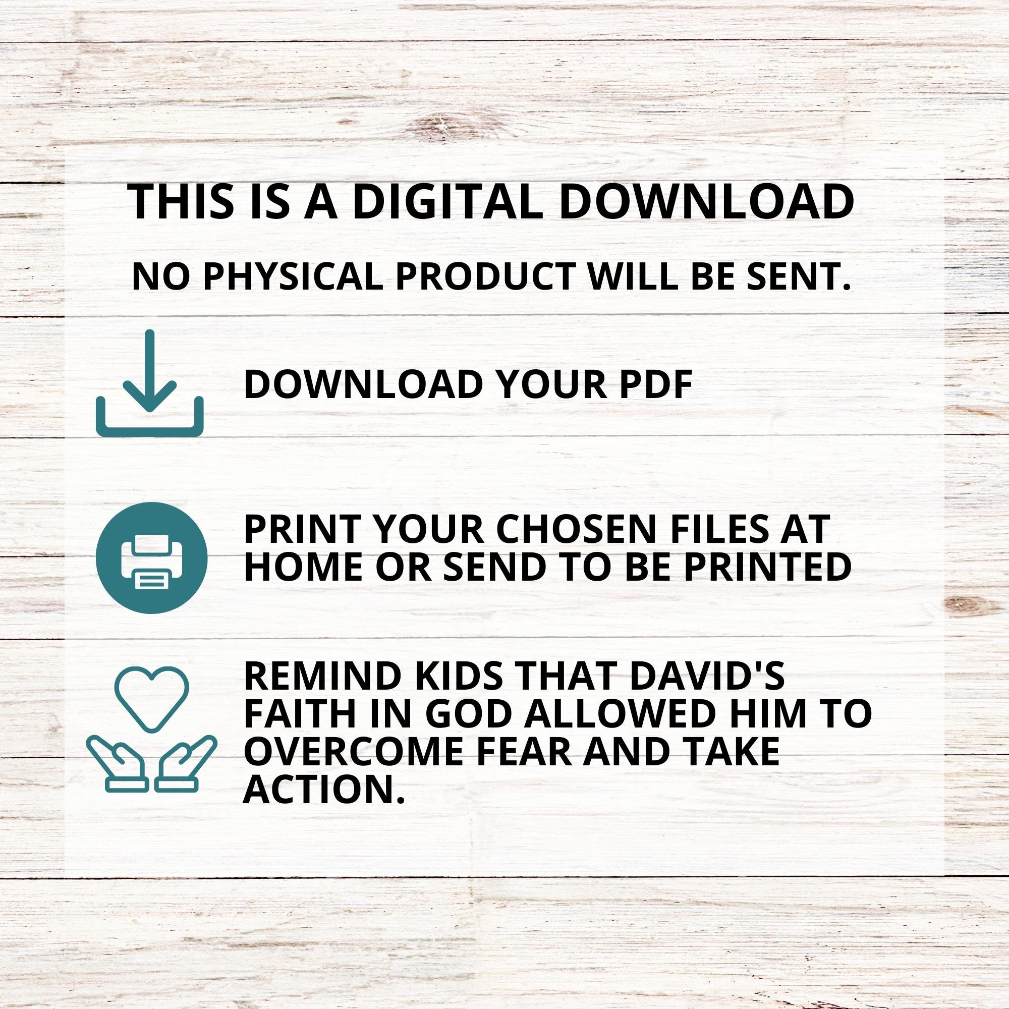 David and Goliath Bible Lesson Teaching Posters and Bible Wheel Craft ...