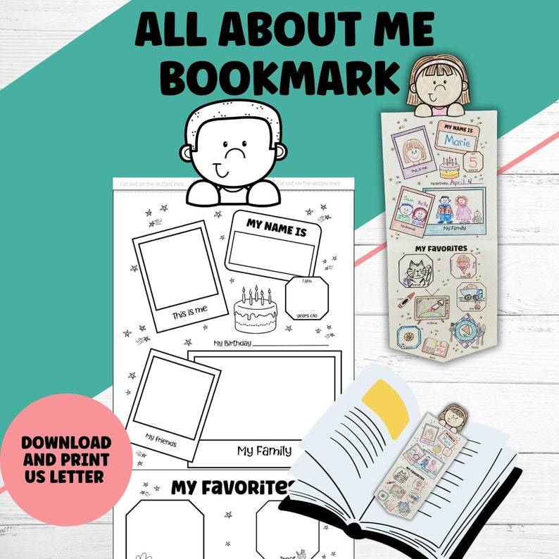 All About Me Printable Bookmark Middle School, Facts About Me for Kids ...