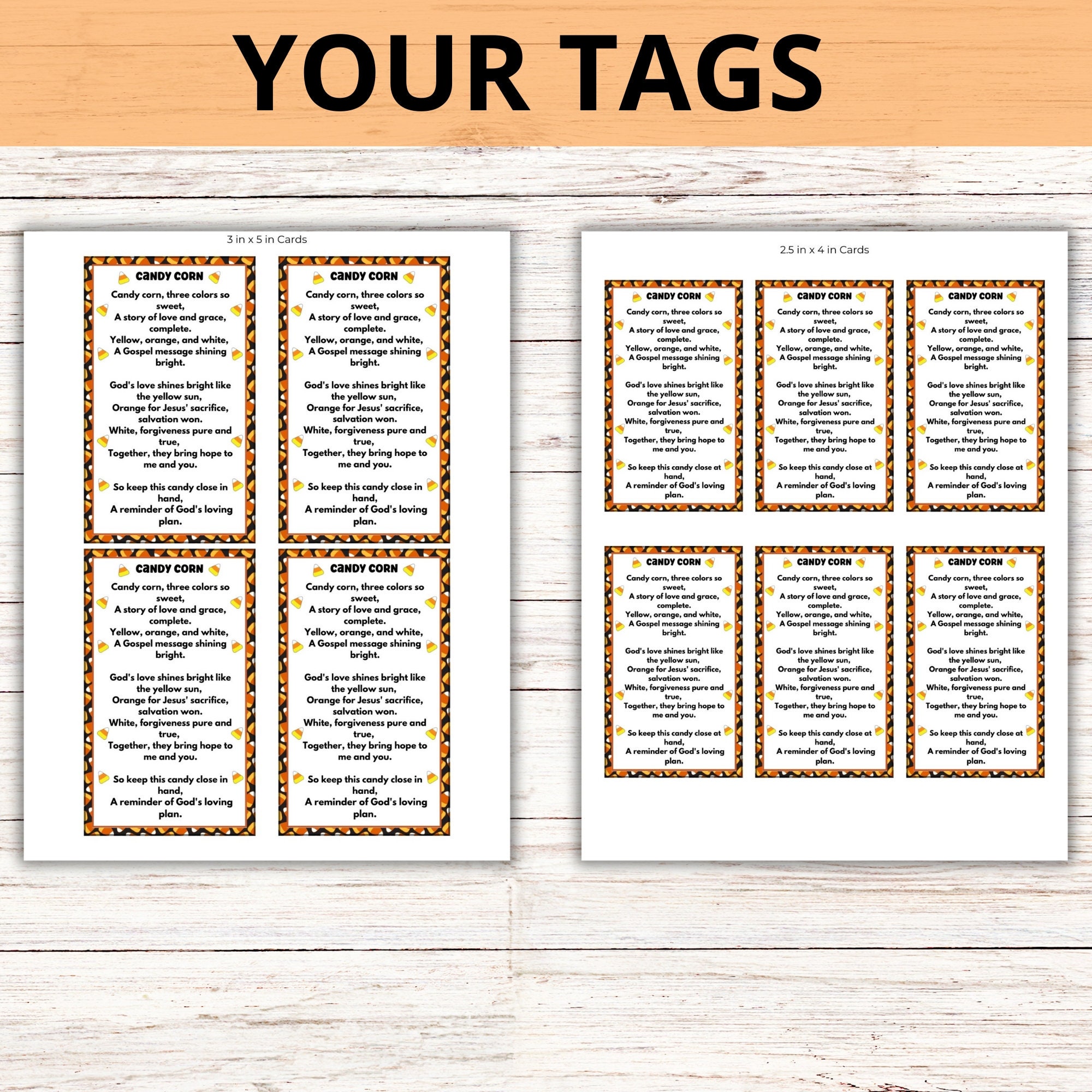Christian Halloween Candy Corn Gospel Treat Tag Printable Poem, Candy ...