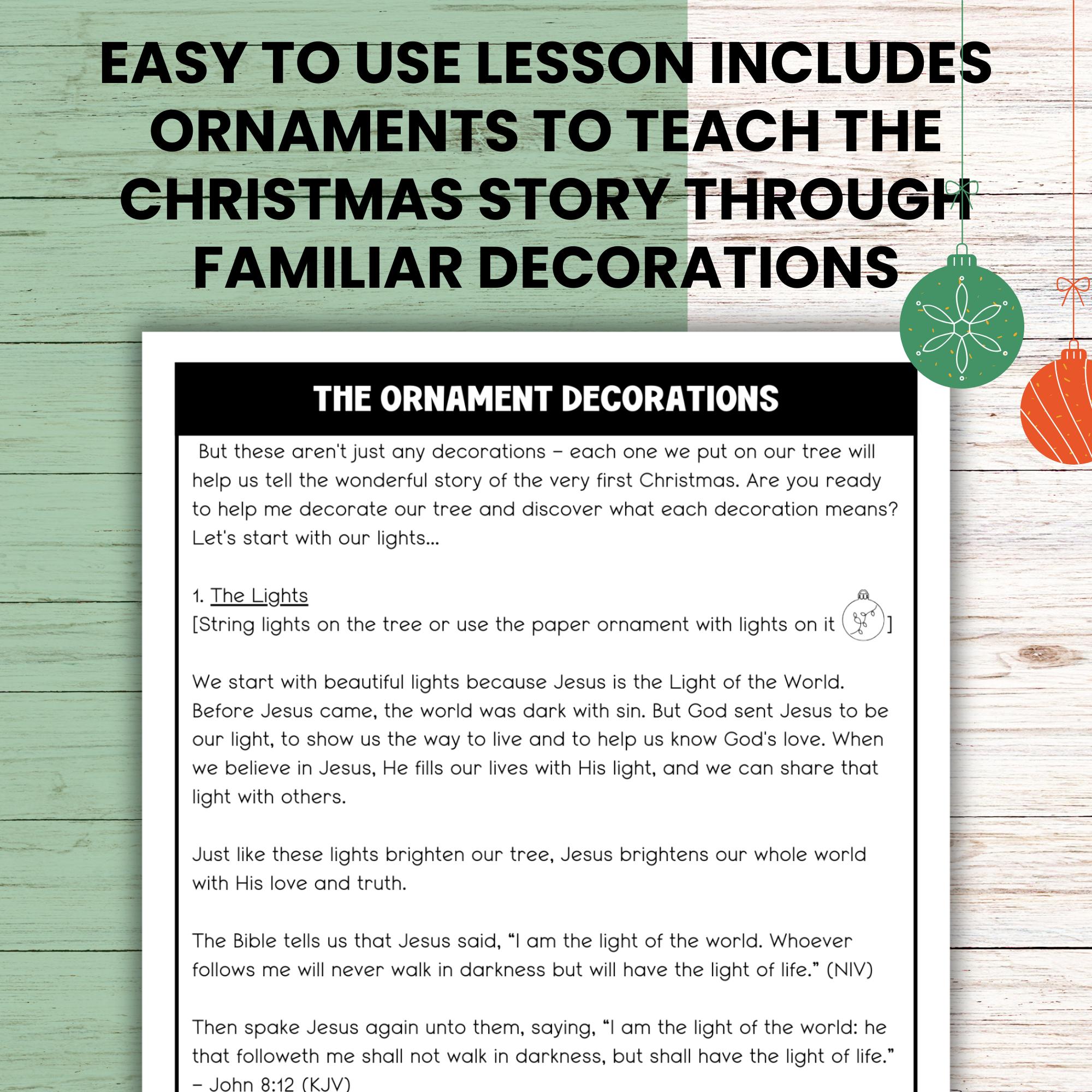 Birth of Jesus Christmas Tree Parable Bible Lesson, Christmas Sunday ...