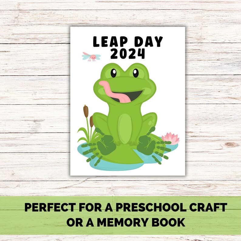 Leap Year 2024 Handprint Craft, Leap Day Handprint Art, Frog Handprint ...
