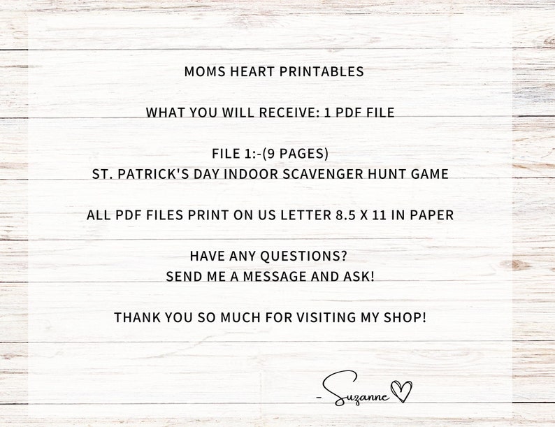 St. Patrick's Day Indoor Scavenger Hunt, St. Patricks Day Treasure Hunt ...